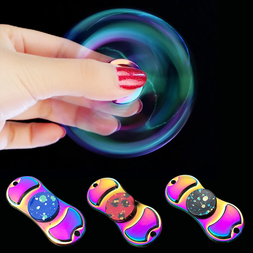 Creative Metal Two Spinner Fidge Rainbow Fire Camouflage Starry Sky ...