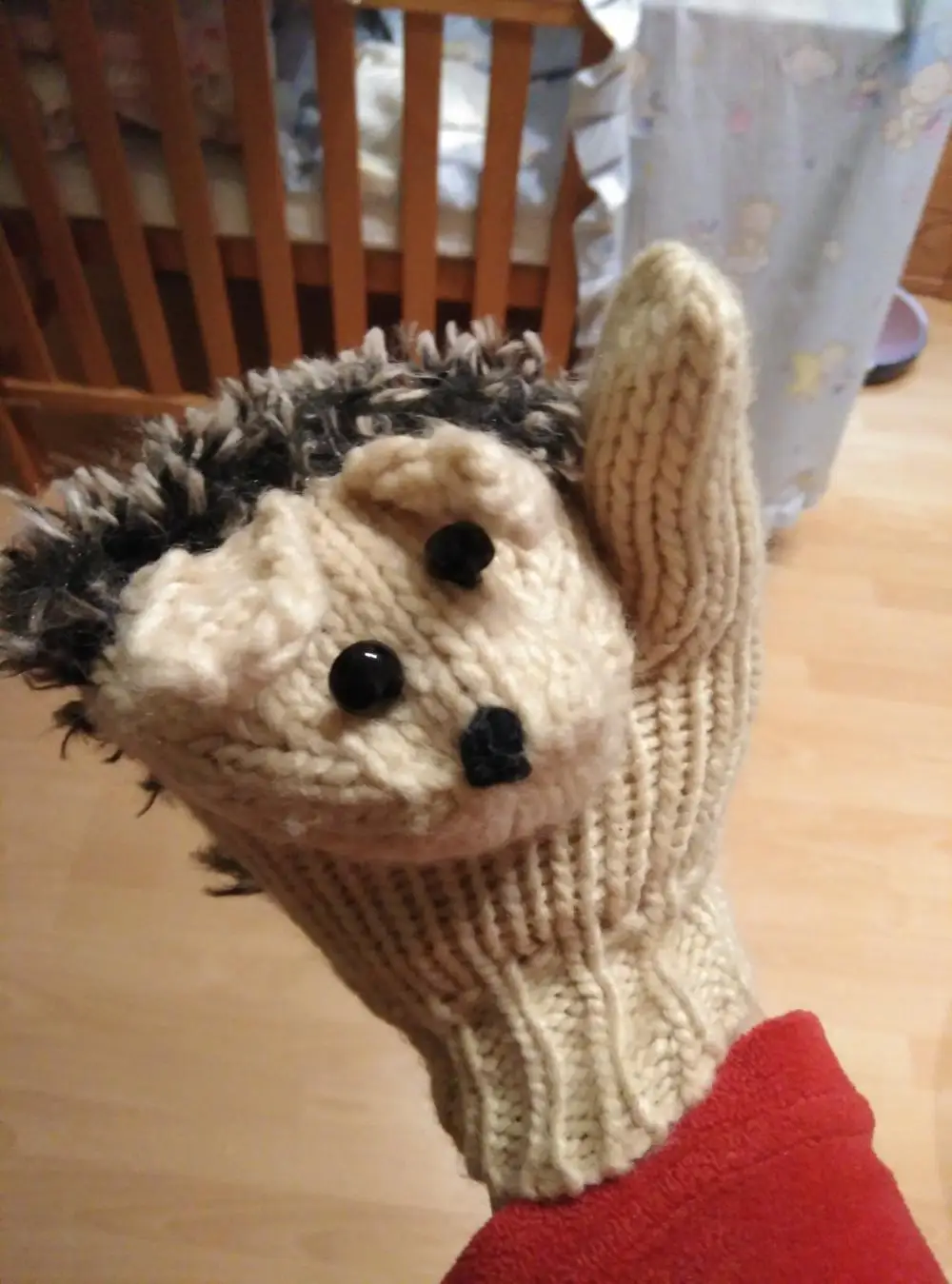 Knitted Adorable Hedgehog Mittens