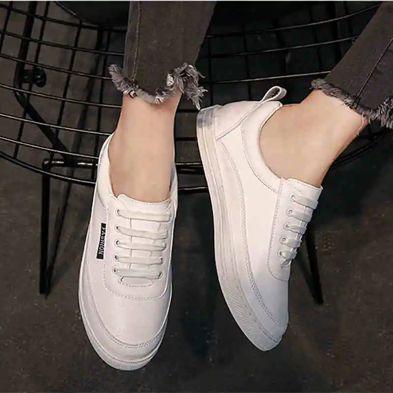 Big Size 34-43 New Women Fashion White Shoes Spring/autumn Casual Flat ...