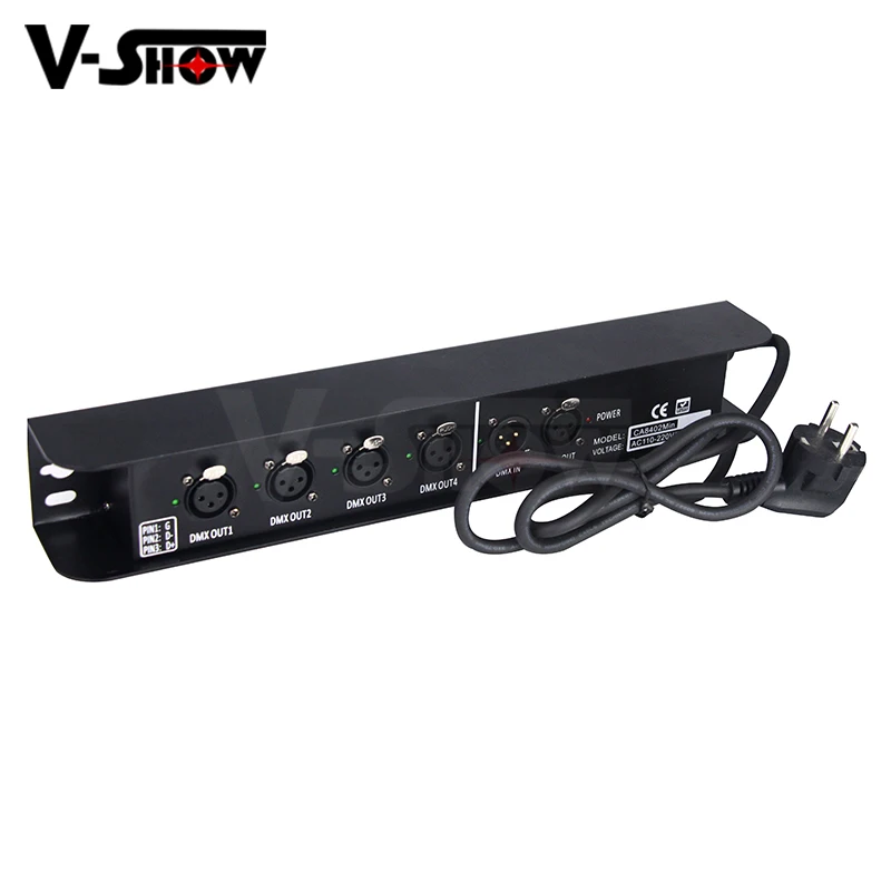 shipping from Euro 1pc 4 Port DMX Splitter Output 512x4 Channels For Dj ...