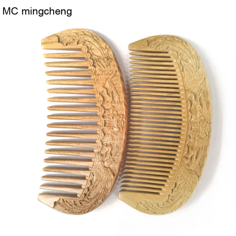 MC Brand Carved Wooden Comb Chinese Traditional Phoenix Lucky ...