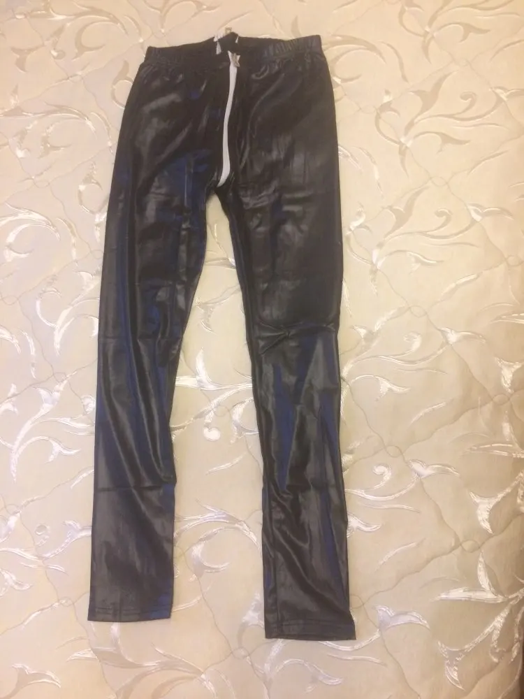 Sexy Zipper Open Crotch Pencil Pants Faux Leather Women Leggings Zipper