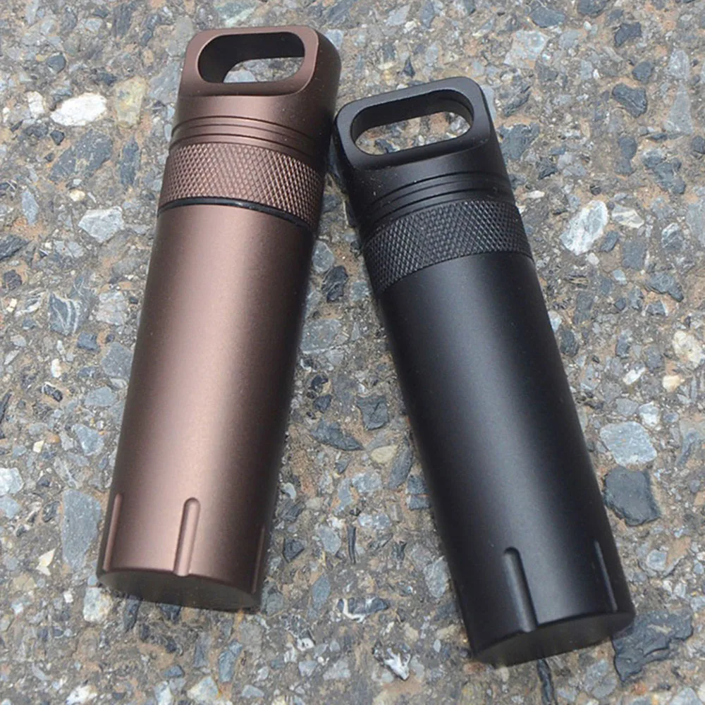 Stainless Steel Outdoor EDC Sealed Waterproof Medicine Pill Container ...