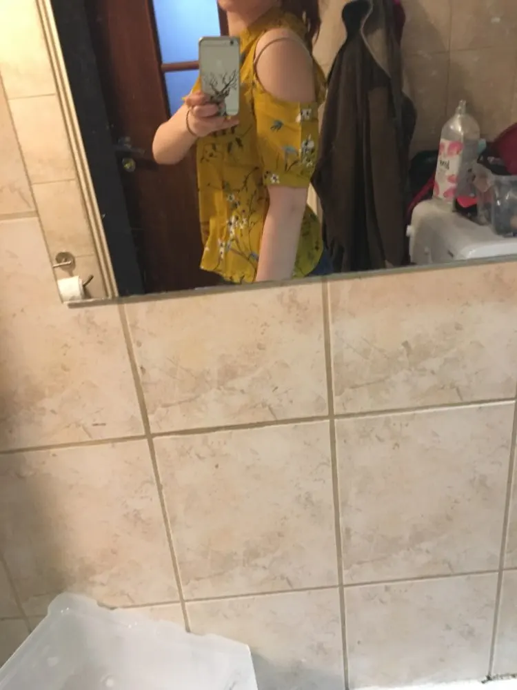 Elegant Chiffon Floral Print Open Shoulder Blouse for women - wanahavit