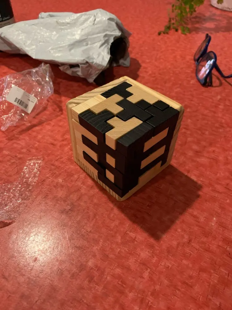Wood Cube Puzzle 3D Interlocking - Life Changing Products