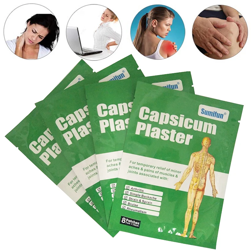 80 Pcs Capsicum Plaster Back Messager cervical pain patch medical ...