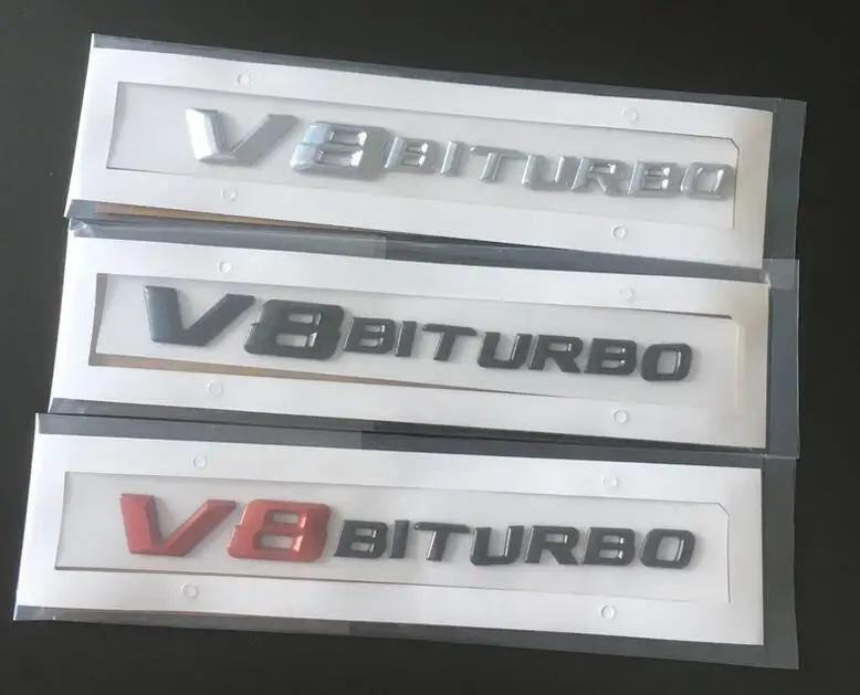10pcs New Car Styling V8 V12 Biturbo V8Biturbo V12Biturbo Black Silver ...