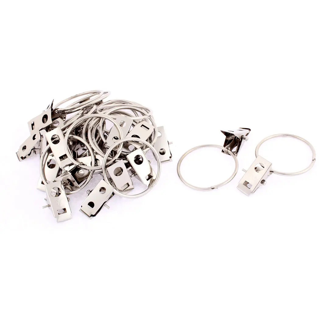 UXCELL Home Stainless Steel Split Clip Ring Sprung Curtain Clips 24Pcs ...