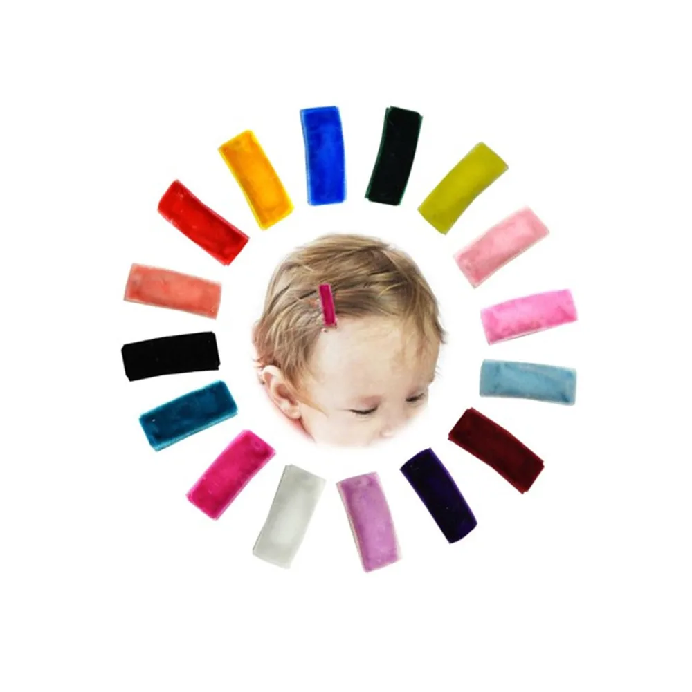Velvet Hair Snap Clip, Mini Hair Clips Set of 16Pcs|Girl's Hair ...