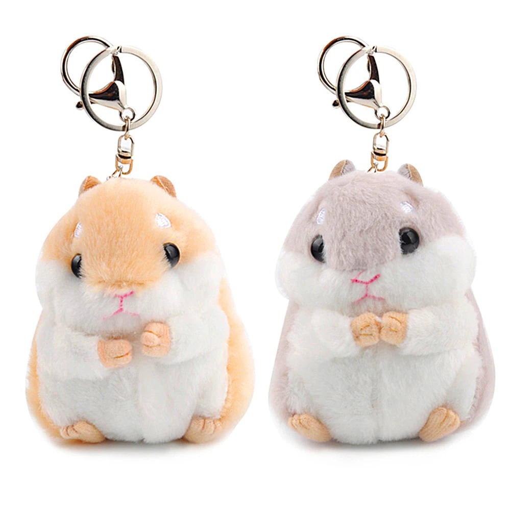 Cute Plush Hamster Pendant Key Chain hamster key ring Plush llaveros ...