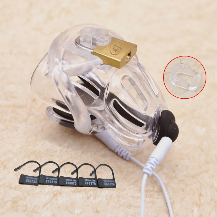 Embedded Modular Design Male Electric Shock Cock Cage 4 Penis Ring
