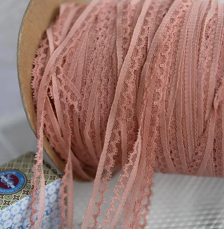 Tela de encaje Rosa camarón de 10 metros, embellecedor de encaje ...