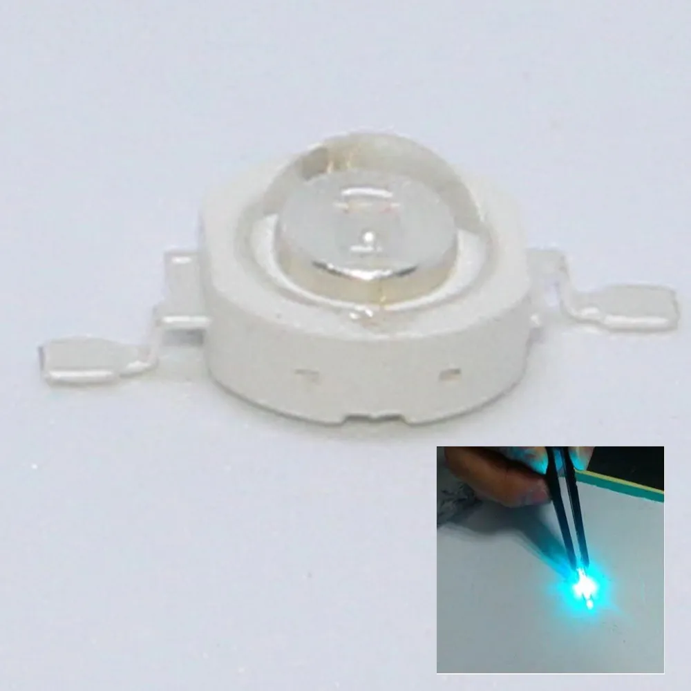 10PCS high power LED light ice blue 490NM 495NM 1w 3w LED BULB 20MM ...