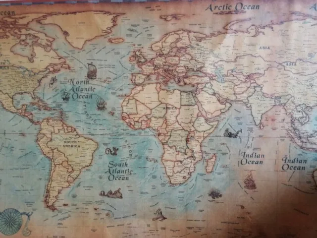 World Map Poster Retro Wall Decor - Life Changing Products