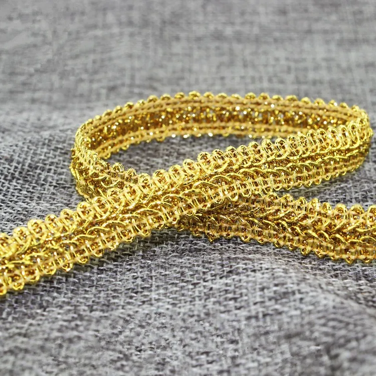 1.3cm Wide Gold Line Lace Fabric Centipede Lace Trim Clothing Textiles ...
