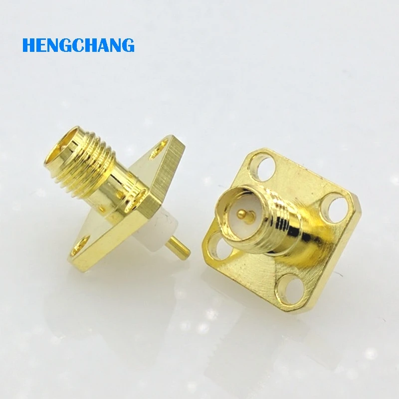 10pcs SMA Male connector RF SMA male Chassis Panel Mount 4 hole RF ...