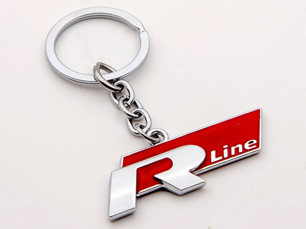 Red Alloy Keychain Key Chain Keyring R Line Rline Racing For VW GOLF 5 ...