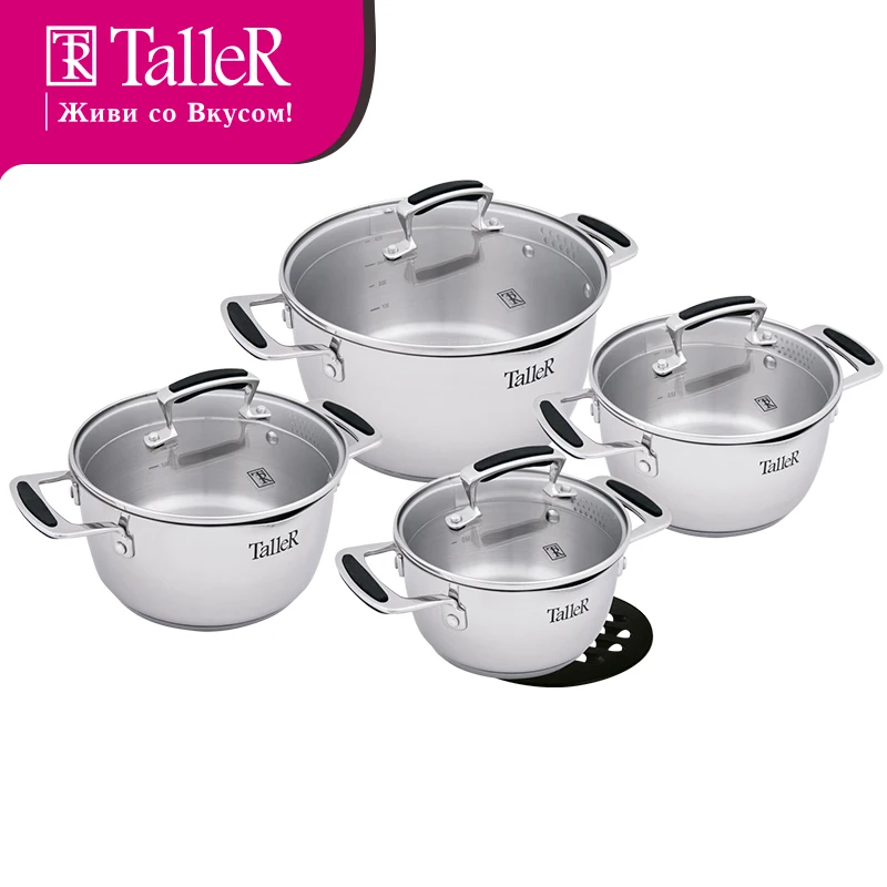 Set of stainless steel pan TALLER TR 1071|set pans|stainless steel ...