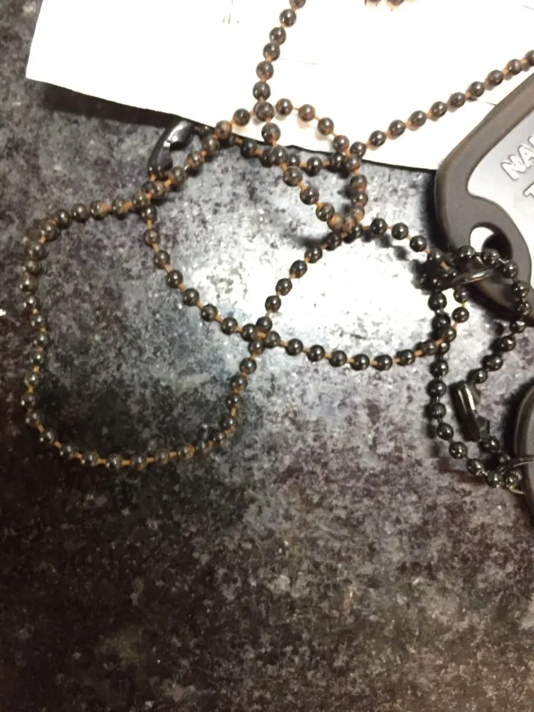 Military Army Black 2 Dog Tags Chain