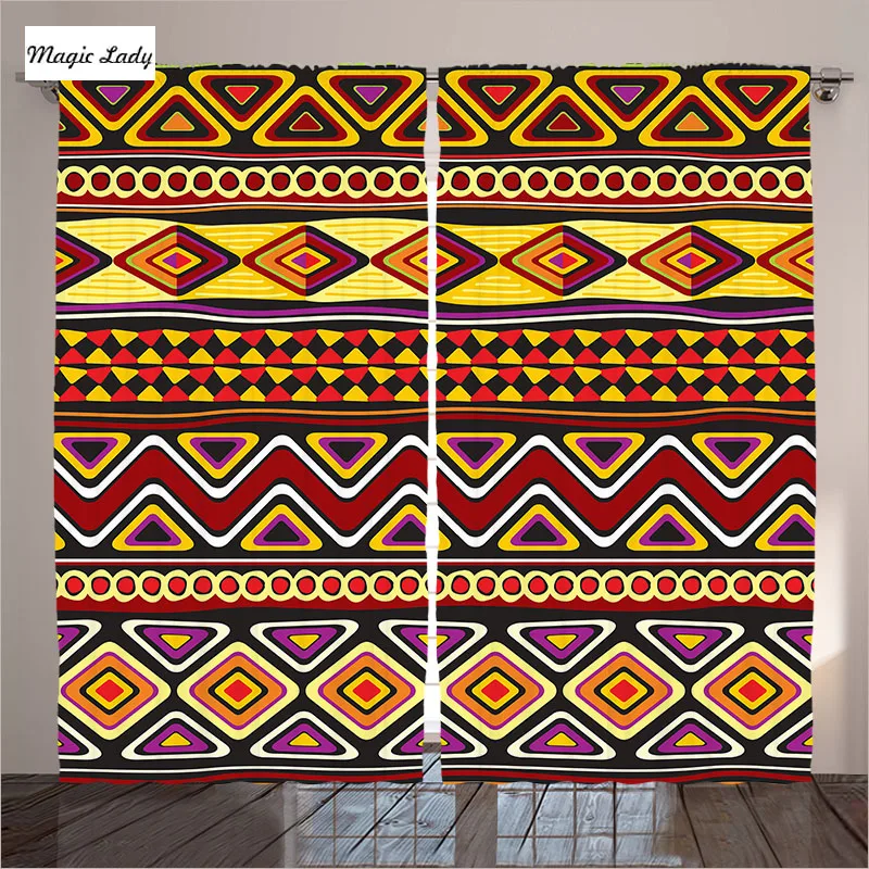 Curtains African Kenyan Ornament Horizontal Strings Indian Patterns ...