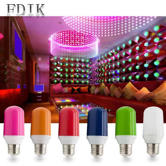 6pcs Colorful Light led light Bulb E27 5W LED Energy Saving Lamp Light ...