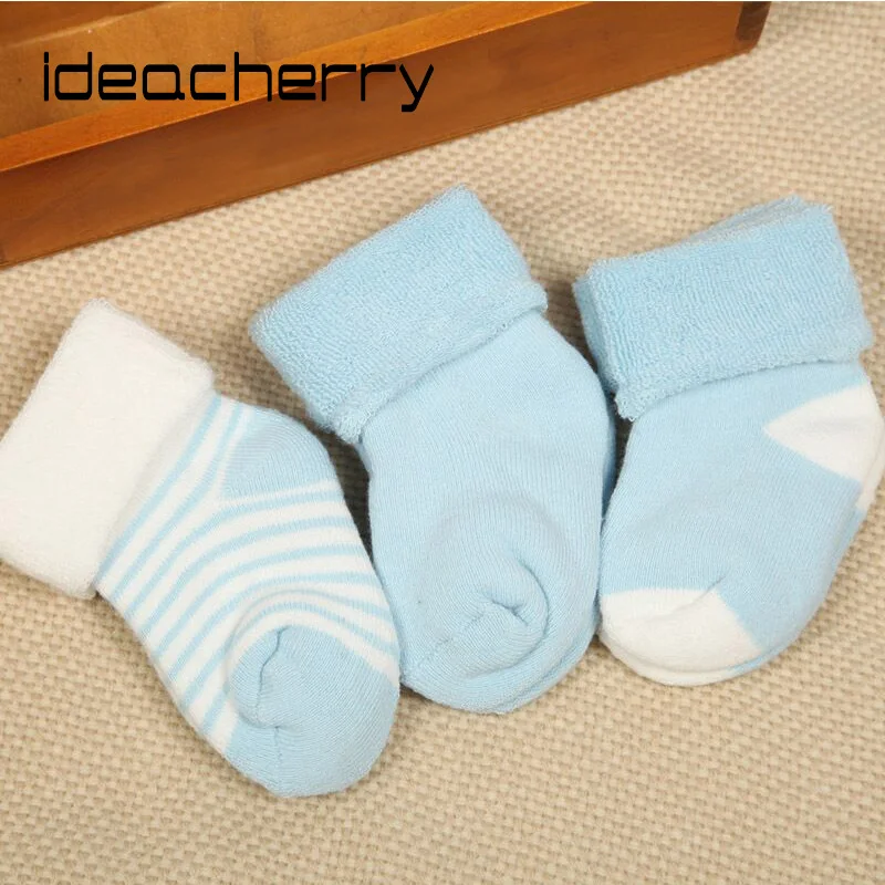 ideacherry Brand Baby Socks Thicken Warm Stripe Children's Newborn ...