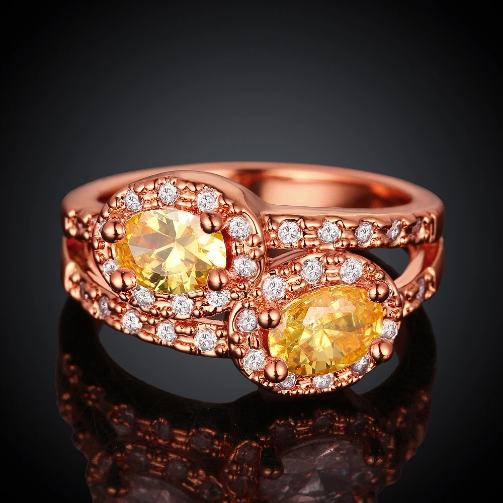 Uloveido Rings for Women Wedding Accessories Double Big Ring Stone ...