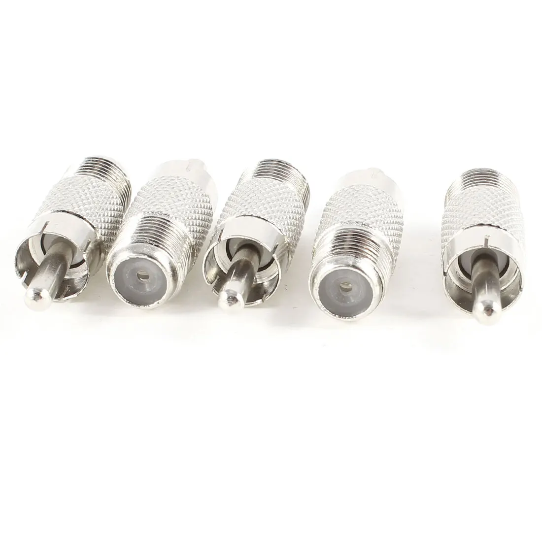 Uxcell 5 Pcs F Type Female To Rca Male Coax Coaxial Cable Audio Adapter