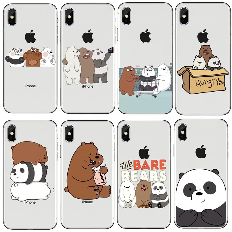 Smart Fat Bare Bears Mobile Phone Covers Case For iphone 6 6s 6Plus 7 ...