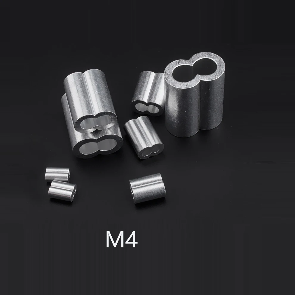 20pcs M4 Wire Rope 8 shape Aluminum Sleeves Cable Crimps Sleeves Clip ...