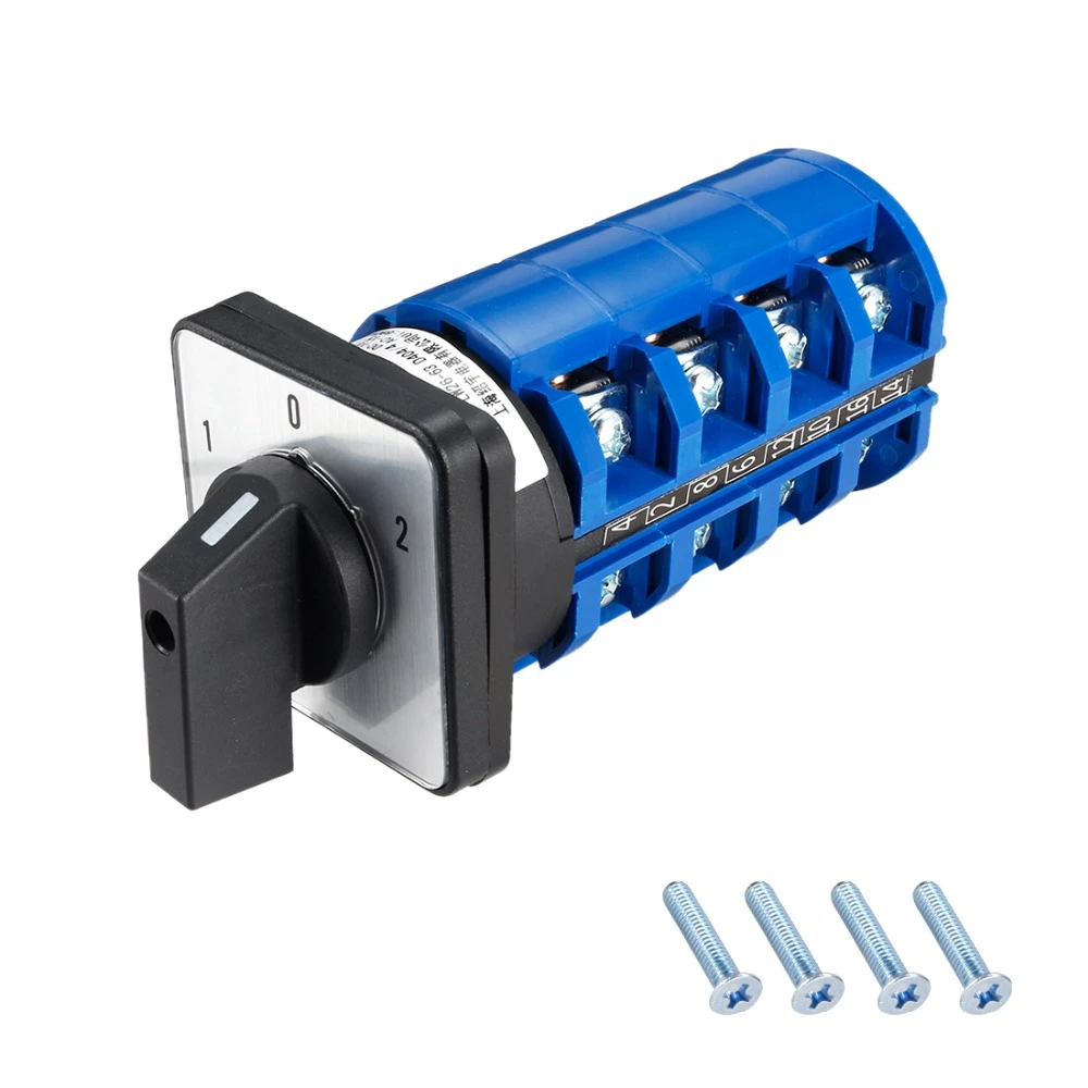 uxcell Changeover Switch 3 Position Rotary Selector Cam Switch Panel ...