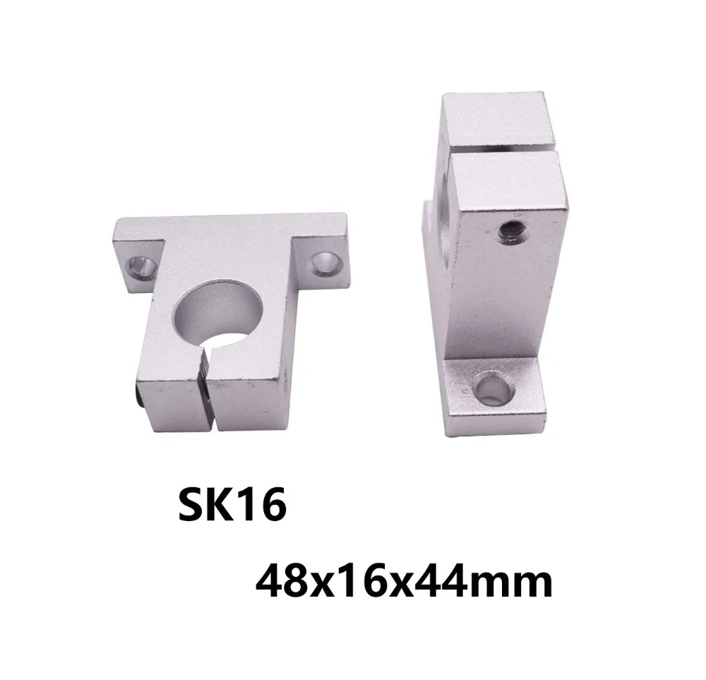 4pcs SK16 Linear Rail Vertical Bearings Shaft Guide Support 48x16x44mm ...