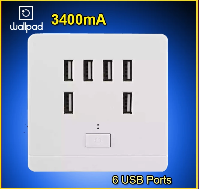 High quality USB Wall Socket AC 110 250V US UK EU AU Wall Socket 3400mA ...