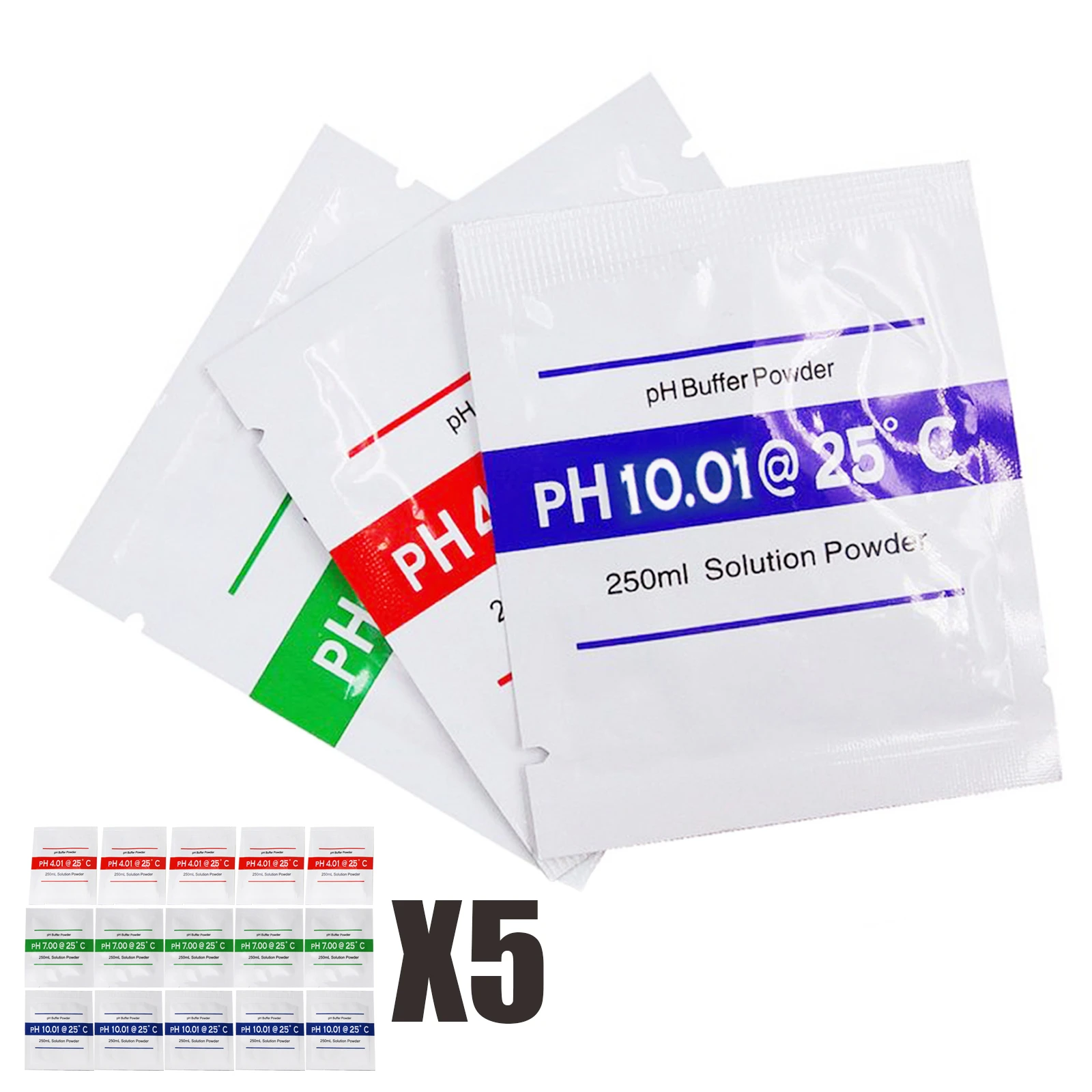 PH 분말 교정 용액 pH4.01, pH7.00 및 pH10.01, 5 세트 (세트당 3 팩)|powder c|calibration micrometerpowder dye ...
