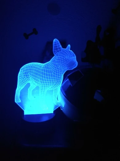 Night Lamp Hologram French Bulldog Night Light 3D Effect
