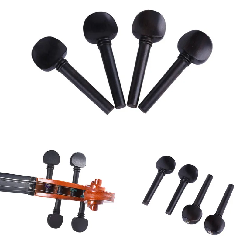 4 шт. черные колышки для скрипки деревянные 4/4 Размер Полные ...
