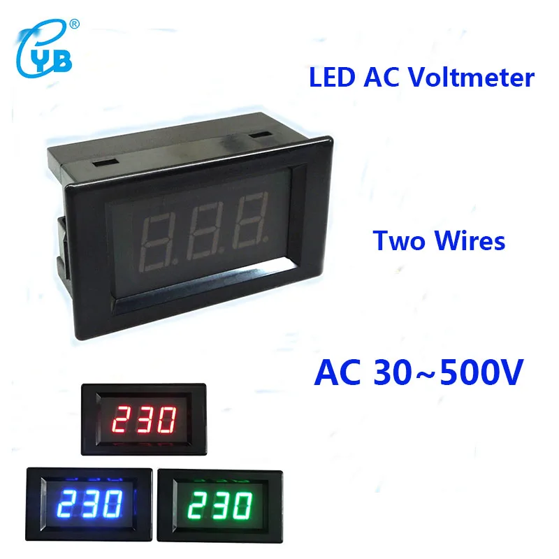 YB4835 AC30 500V Voltmeter Two Wires Digital Voltage Meters Digital AC ...
