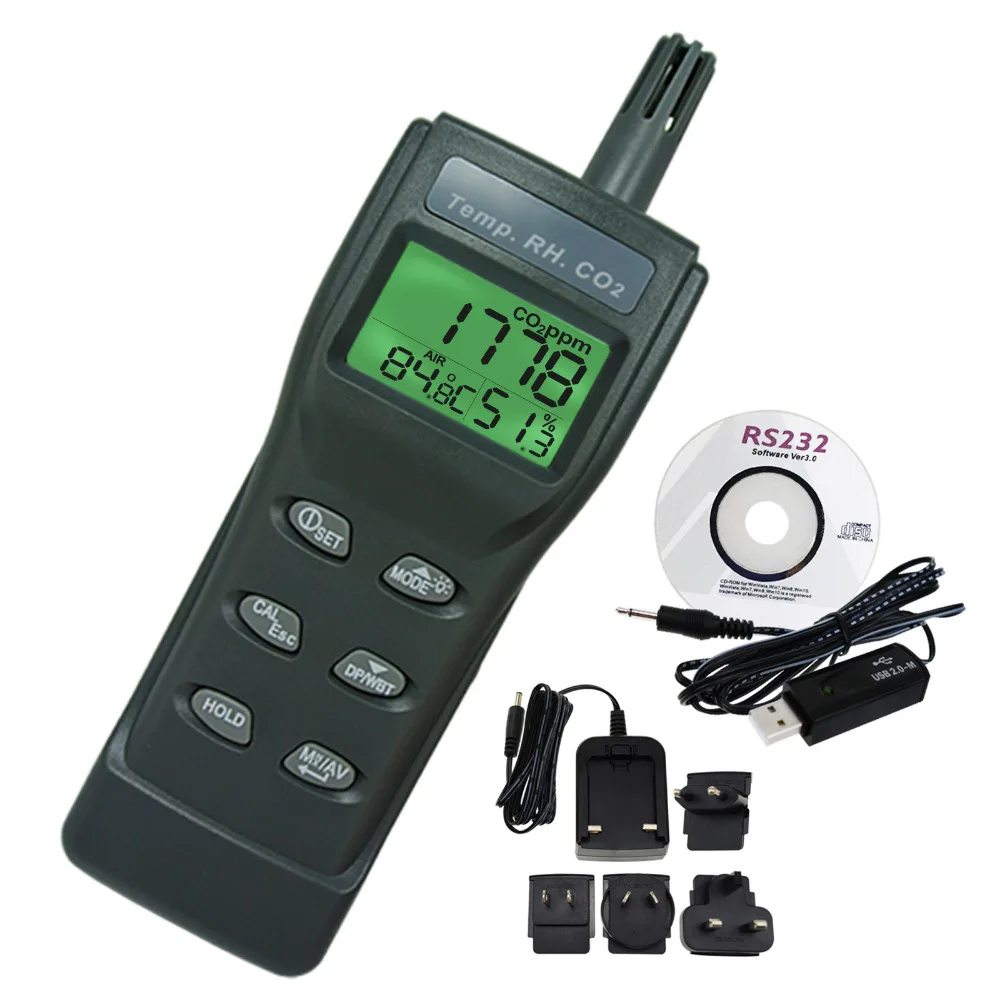 High Accuracy Co2, Rh & Temp Real-time Monitor Kit Set W/pc Software ...