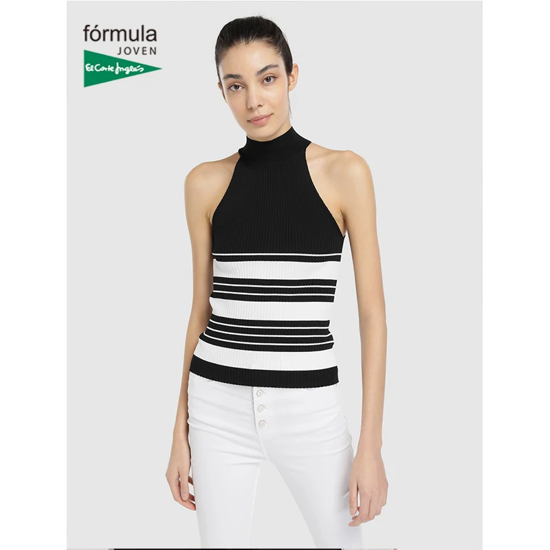 Camisola de malha feminina fórmula jovem com decote de cabresto ...