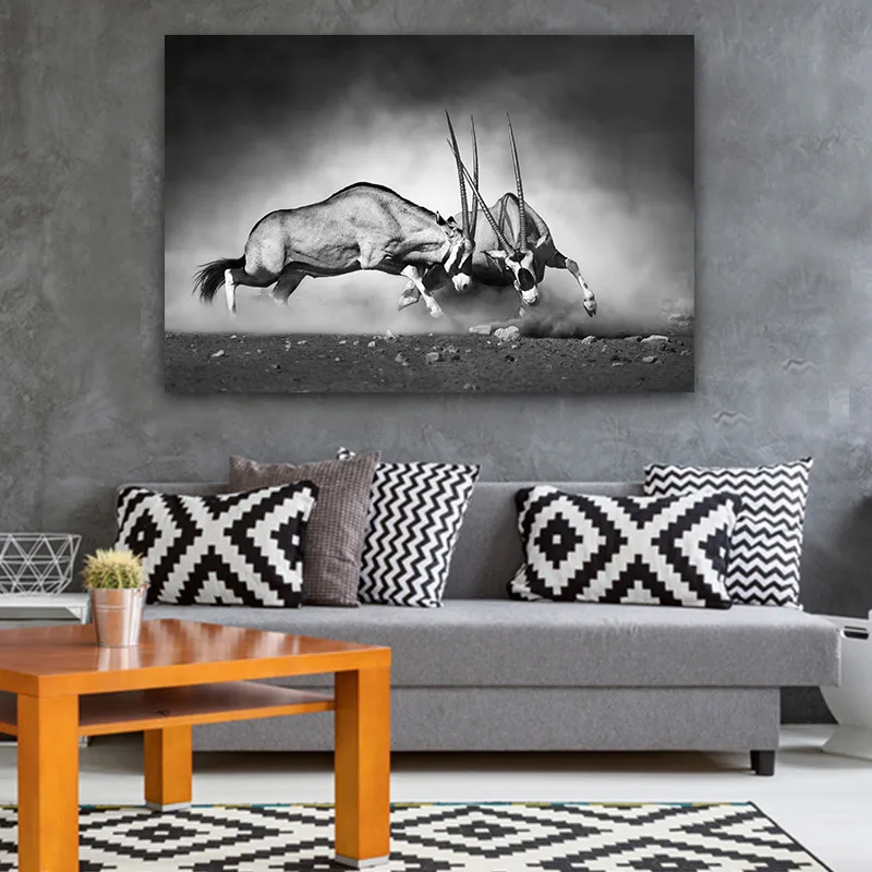 Wall Art Painting Poster Prints Canvas Pictures Minimalism Animal Zebra ...