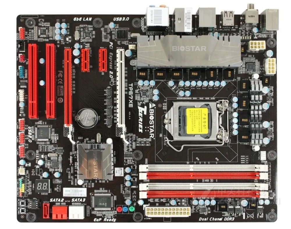 Biostar tp67xe 오리지널 데스크탑 마더 보드 p67 lga 1155 ddr3 32g sata3 usb3.0|마더보드 ...