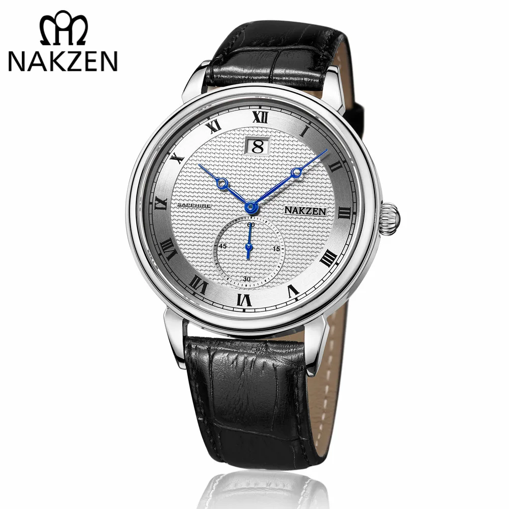 NAKZEN Classic Men Watch Top Brand Luxury Function Date Leather Sport ...