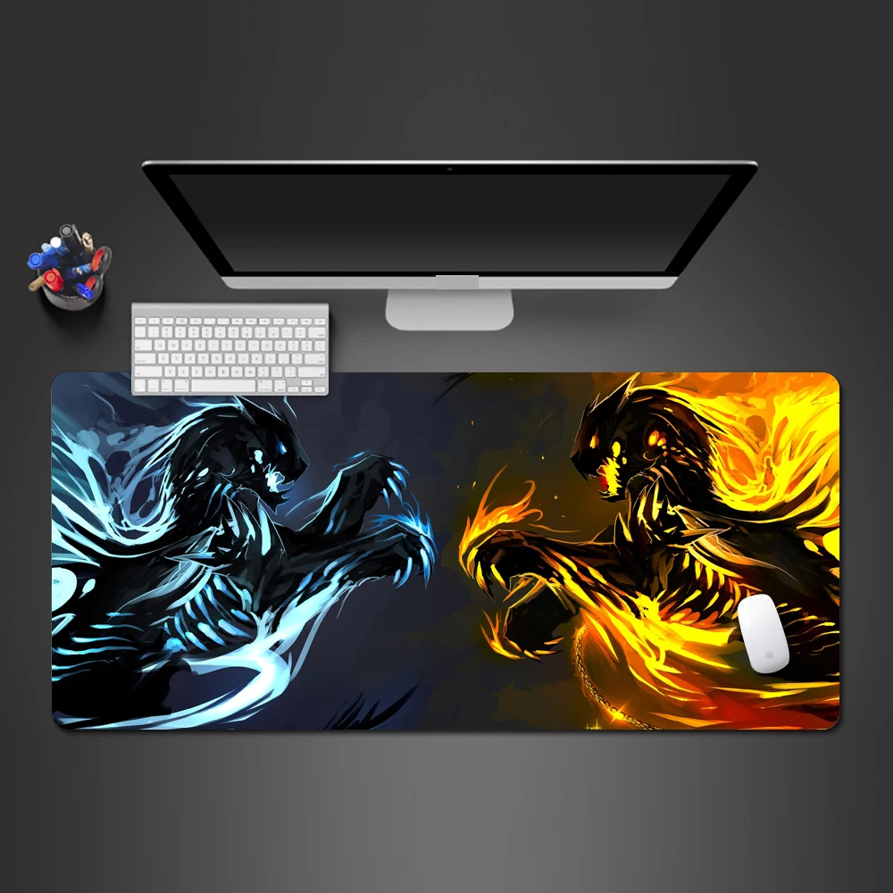 Ice And Fire Wolf Mouse Pad High Quality Mouse Mat Game Team PC Game ...