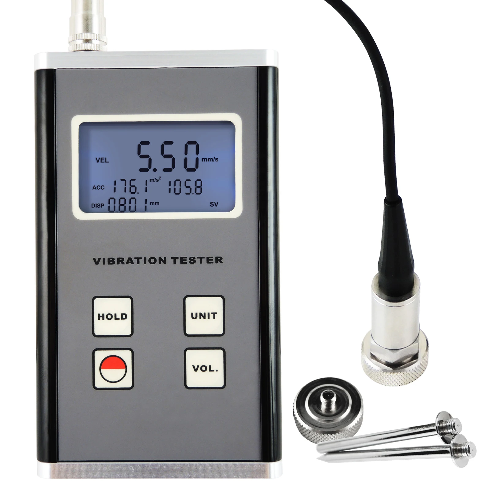 Vibration Meter Displacement Acceleration Piezoelectric Transducer ...