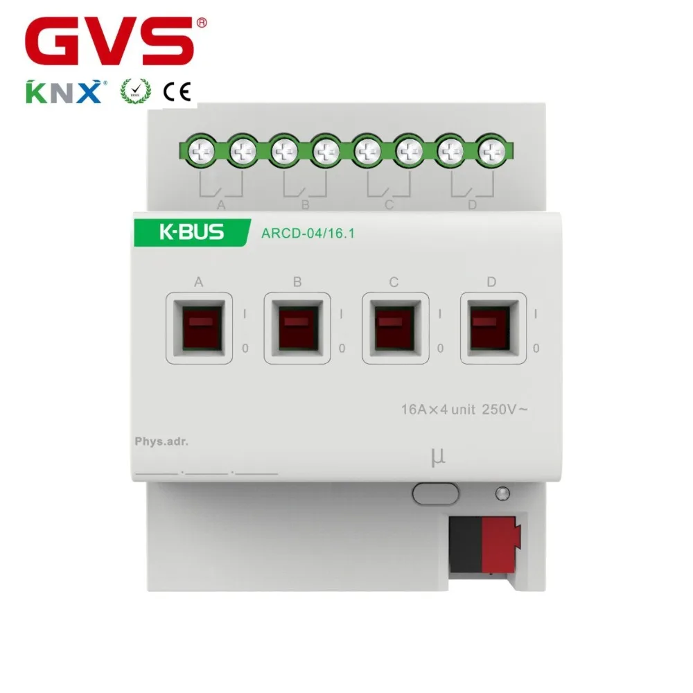 Smart Home GVS K-bus KNX/EIB KNX Switching Actuator 4 fold 16A Switch Actuator with Current ...