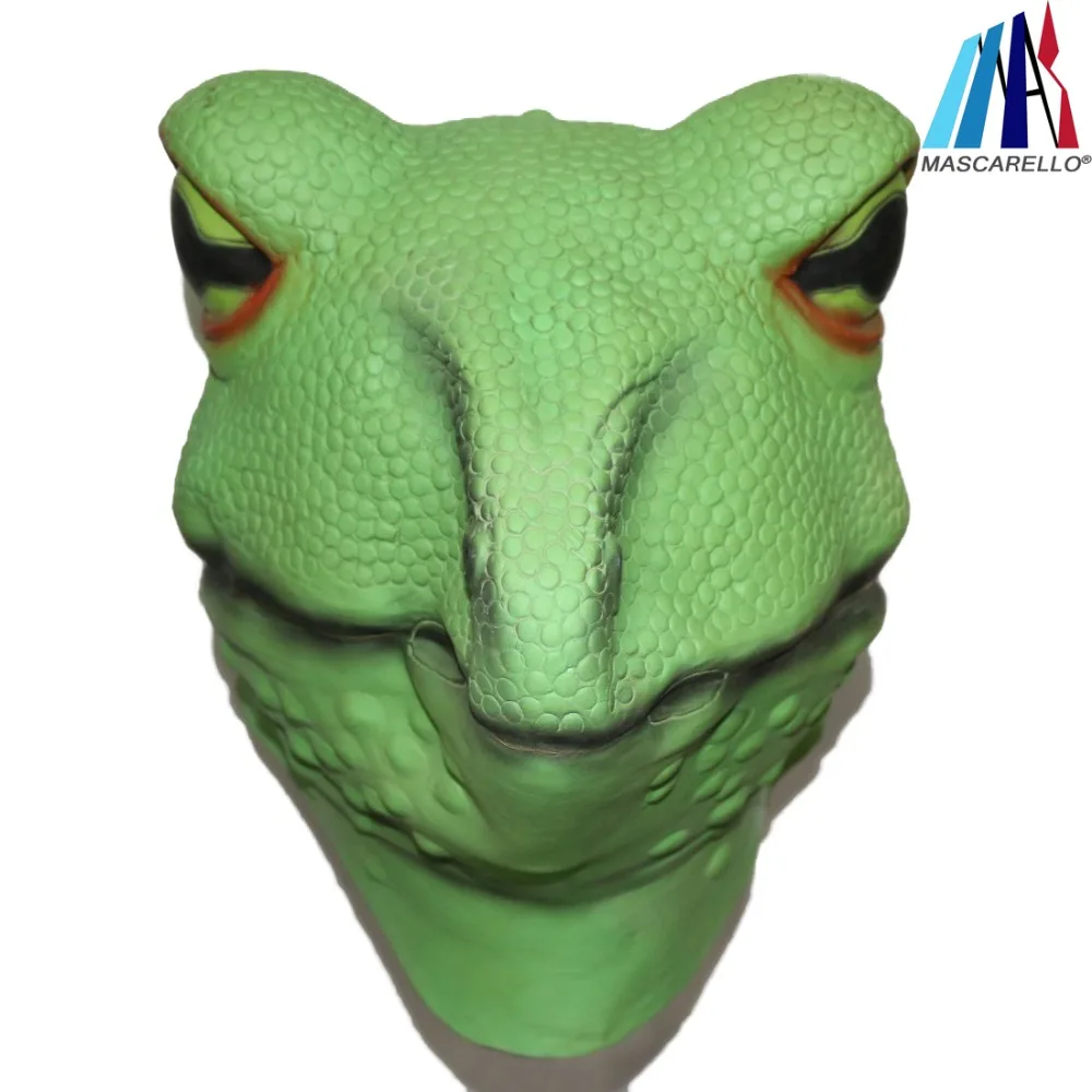Christmas-Party-Cosplay-Green-Lizard-Latex-Mask-Realistic-Frog-Rubber ...