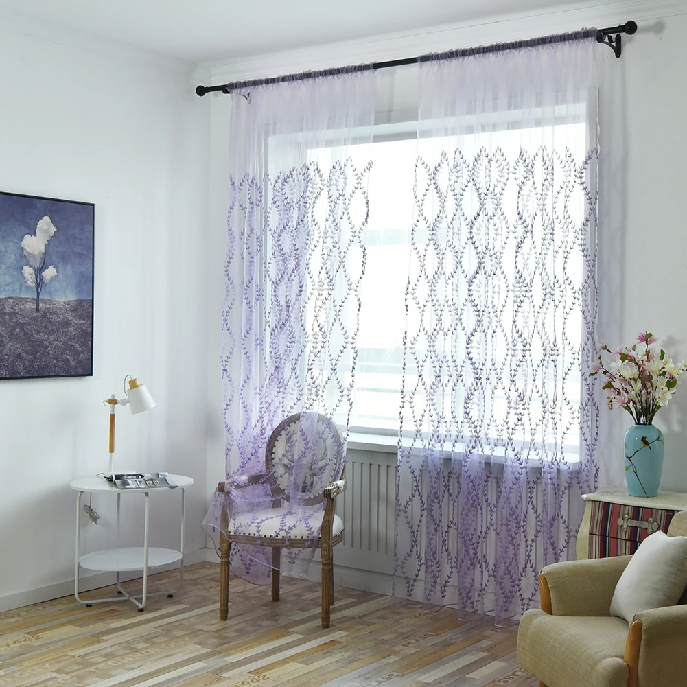 Fashion Cane Leaves Rattan Window Curtain Sheer Divider Panel Home ...
