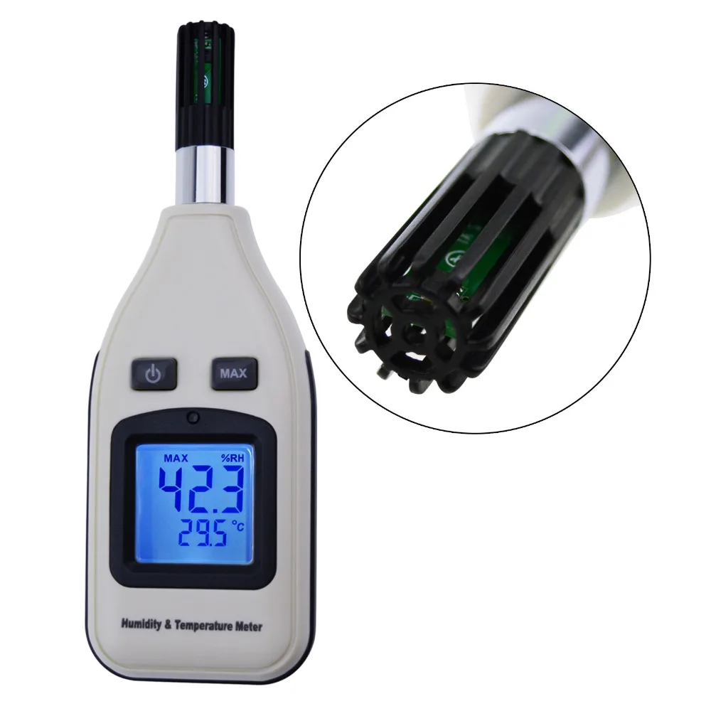 Handheld Digital Humidity & Temperature Meter 0~100% RH/ -30~70degC ...