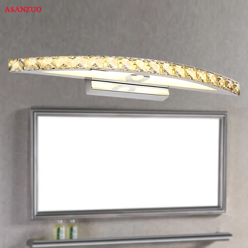 AC110V220V-Bathroom-LED-Mirror-Light-Stainless-Steel-Crystal-Wall-lamps ...