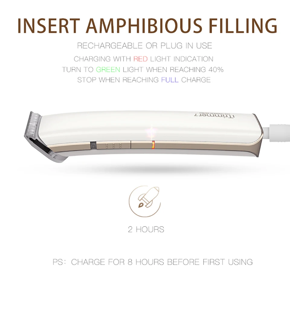 PRITECH Professional Electric Hair Clipper Rechargeable Hair Trimmer ...